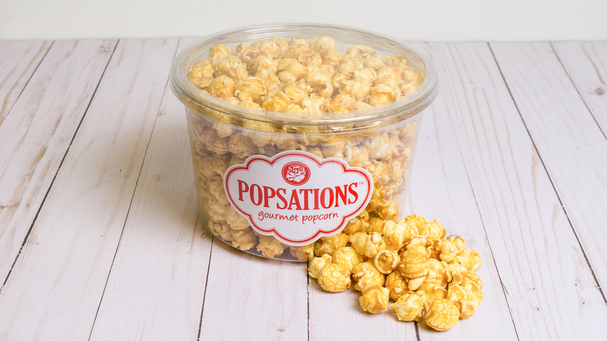 Clear Tubs Popsations Popcorn l Caramel Popcorn l Cheddar Popcorn ...