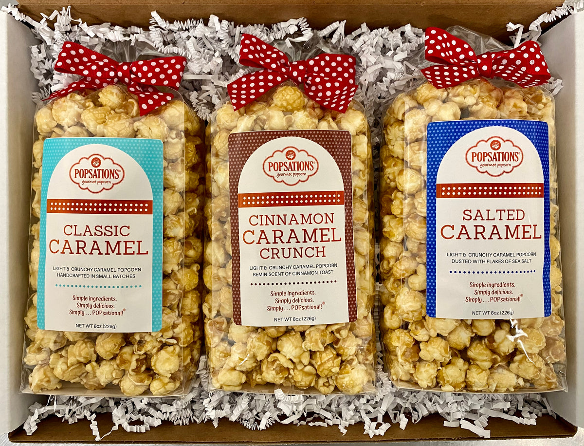 Popsations Popcorn I Caramel Popcorn Sampler Gift Box – Popsations ...